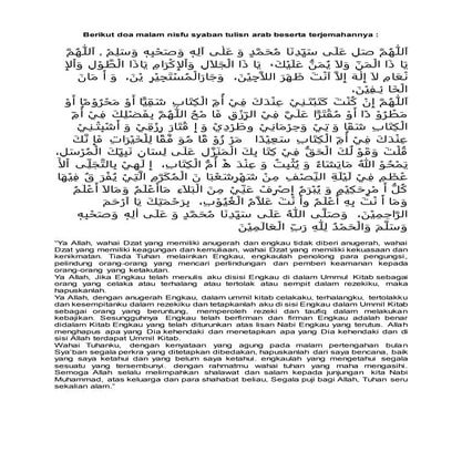 doa malam nisfu syaban tulisn arab beserta terjemahannya | DOCX