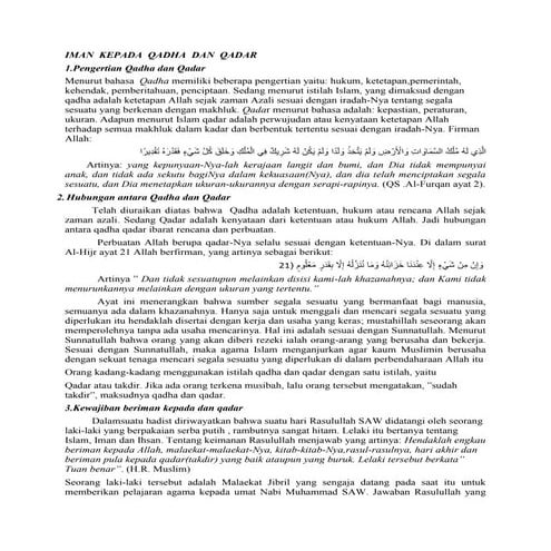 Iman kepada qadha dan qadar | PPT