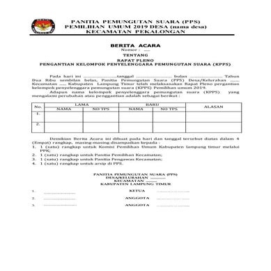 Berita acara pemilihan | DOC