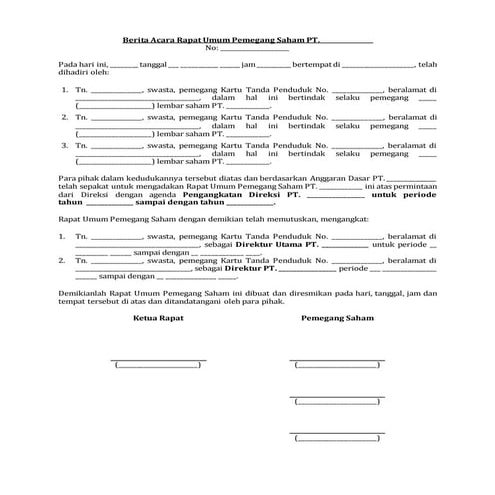 surat kuasa menghadiri rapat umum pemegang saham (rups)