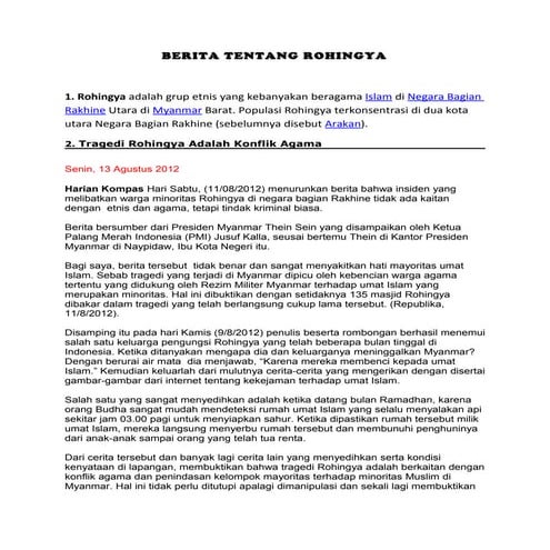Berita tentang rohingya | PDF