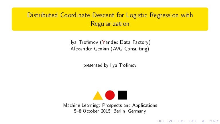 Distributed Coordinate Descent For Logistic Regression With Regulariz…