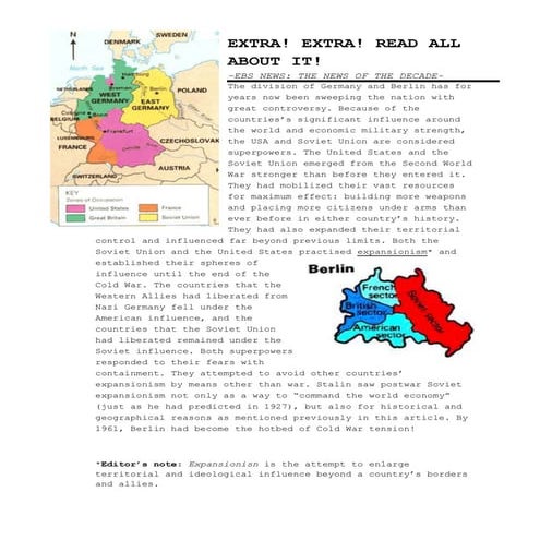 Berlin and germany cold war | DOCX | Political Issues & policy | Politics