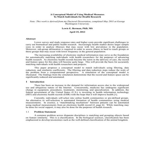 Berman pcori challenge document | PDF | Medical Tests | Medical Health