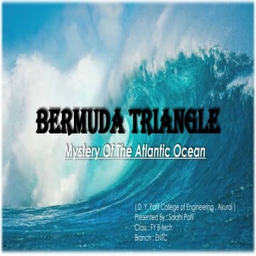 Presentation on Bermuda Triangle ( Mystery of the Atlantic Ocean ) | PPTX