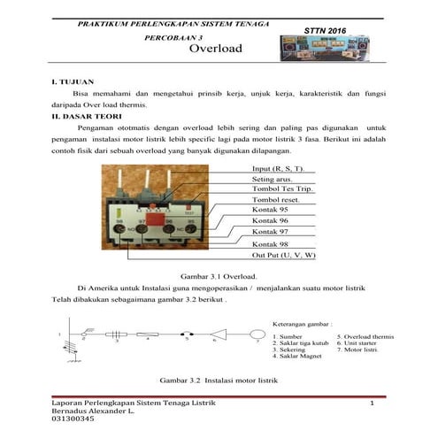 Laporan Perlengkapan Sistem Tenaga Listrik - Overload | PDF