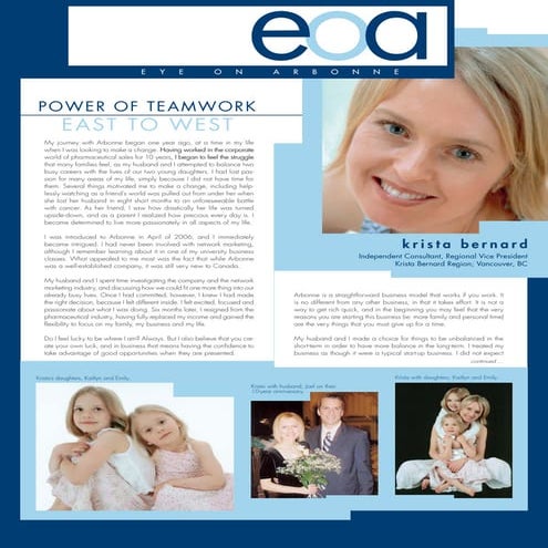 Krista Bernard Eye on Arbonne Story | PDF