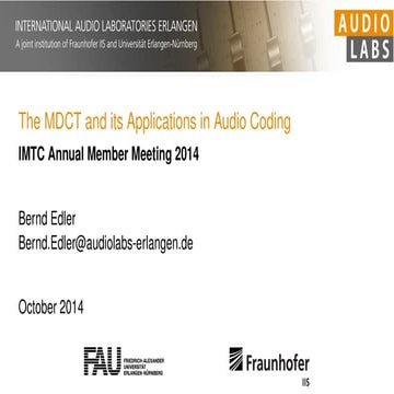 The MDCT and its Applications in Audio Coding | PDF | Digital Audio | Computer Software and ...