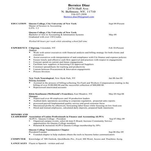 Bernice Diaz Resume | PDF