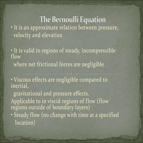 Bernoulli Equation, Acceleration of a Fluid Particle, Derivation of the ...