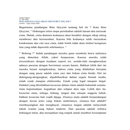 Berpacaran Secara Islami | PDF