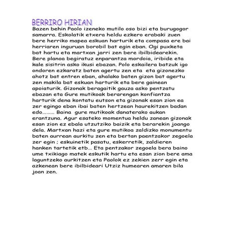 Berriro hirian | DOC