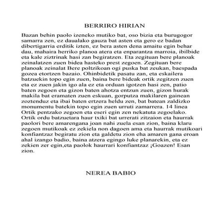 Jolas egiteko ipuinak Berriro hirian | DOC
