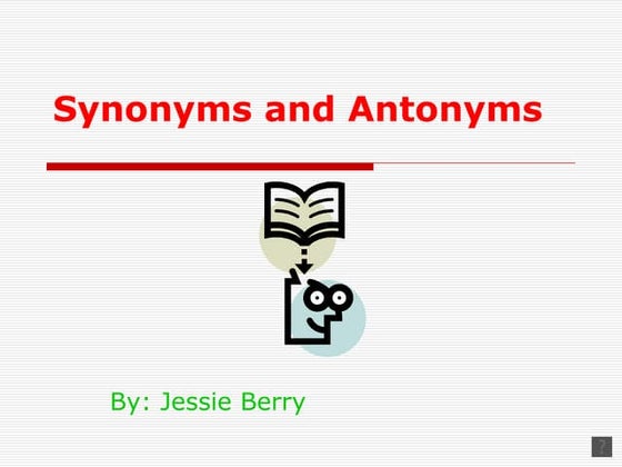 Synonym and Antonym PowerPoint | PPTX