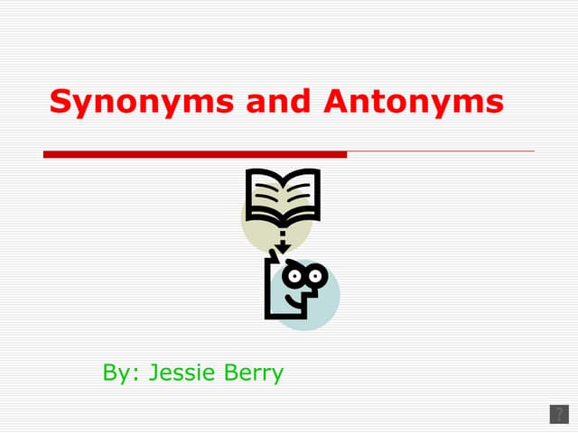 Synonym and Antonym PowerPoint | PPTX