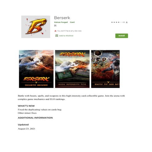 Berserk Card Collectible Game - Apps on Google Play | PDF