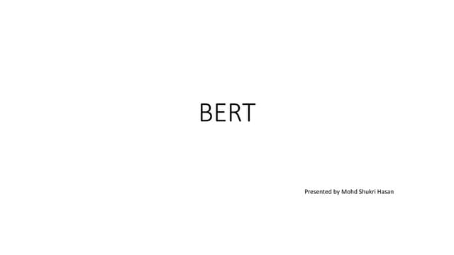 BERT introduction | PPTX