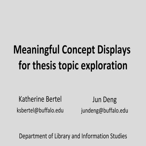 Meaningful Concept Displays for thesis topic exploration | PPT