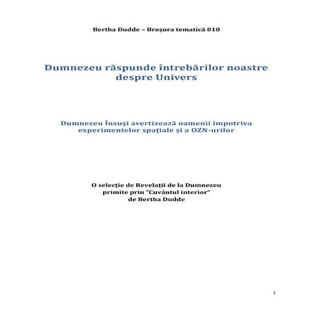 Bertha dudde 010 intrebari despre univers | PDF