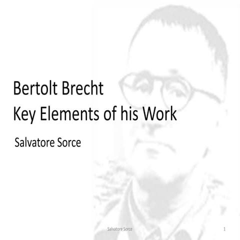 Bertolt Brecht Epic Theatre | PPTX
