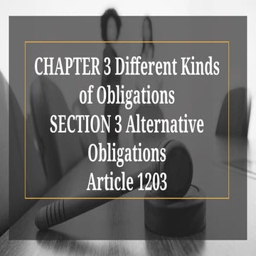 CHAPTER 3 Different Kinds of Obligations SECTION 3 Alternative ...