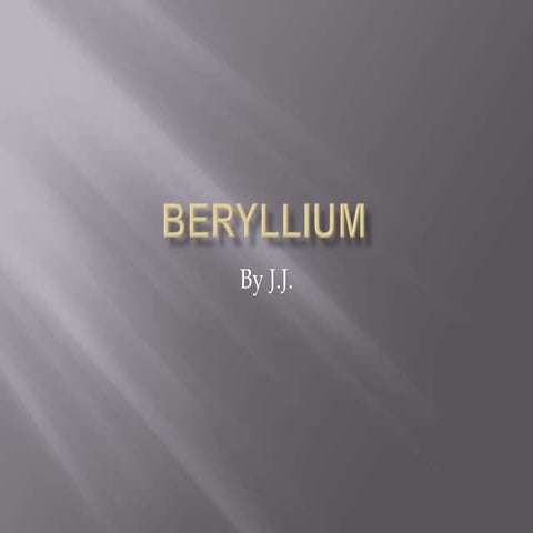 Beryllium | PPTX