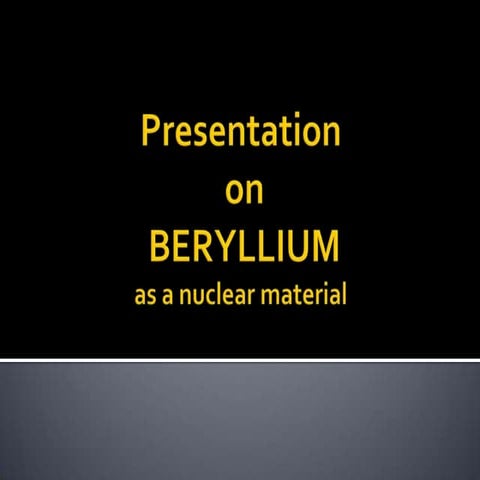 Beryllium | PPTX