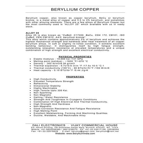 Beryllium copper | PDF