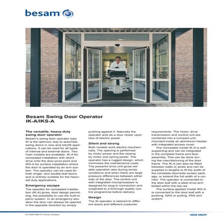 Besam specs | PDF