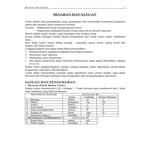 Besaran Dan Satuan Dalam Fisika Mtsn Pdf