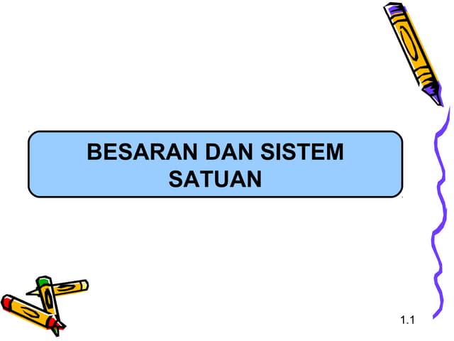 Materi 1. besaran, dimensi dan satuan | PPT