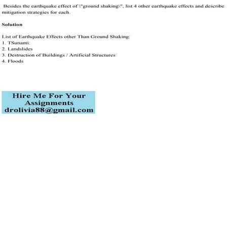 Besides the earthquake effect of ground shaking, list 4 other ear.pdf ...