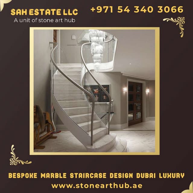 Bespoke Marble Staircase Design Dubai Luxury - ☎ +971 54 340 3066 | PDF