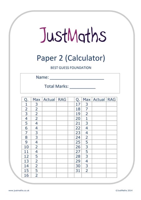 Mathematics exam paper year 5(dlp) | DOCX