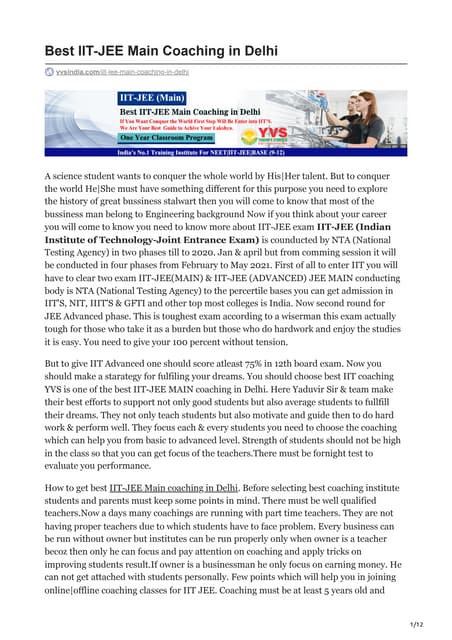 Power Point Presentation for JEE exam detail.pdf | Standardized Testing ...