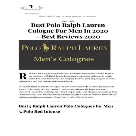 Best Polo Ralph Lauren Cologne For Men In 2020 – Best Reviews 2020 | PDF