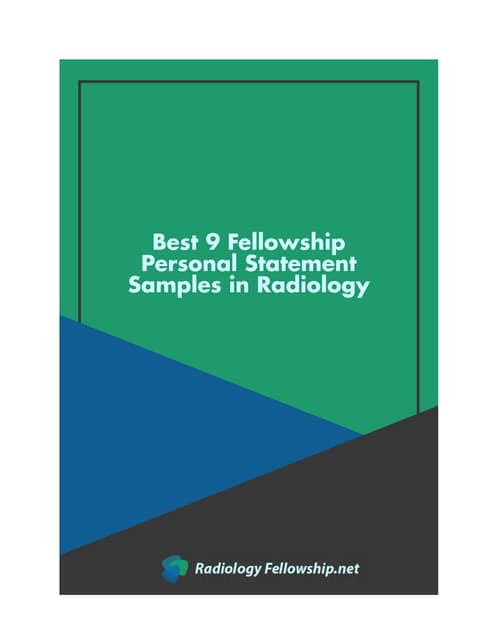 6 Best Samples of Personal Statement in Cardiology | PPTX