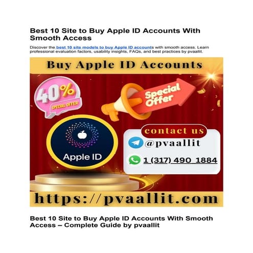 Best 10 Site to Buy Apple ID Accounts With Smooth Access .docx
