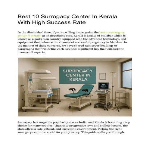 Best 10 Surrogacy Center In Kerala With High Success Rate | PDF