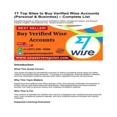 17 Top Sites to Buy Verified Wise Accounts (Personal & Business ...