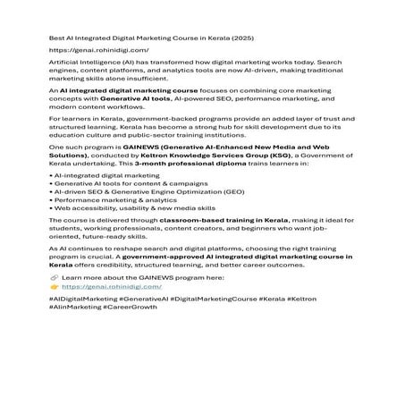 AI Digital Marketing with Design course. | PDF