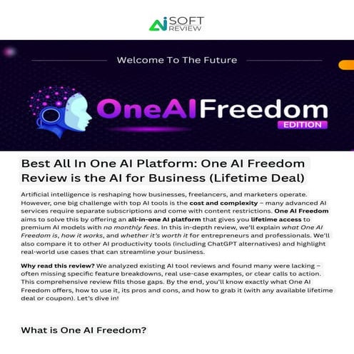 One AI Freedom Review- The Power of the All-In-One AI for Business ...