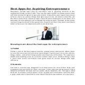 Best apps for aspiring entrepreneurs | PDF