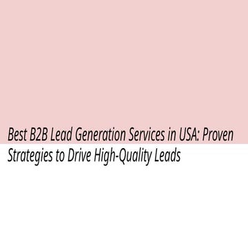 B2B Lead Generation Company in Massachusetts | PPTX