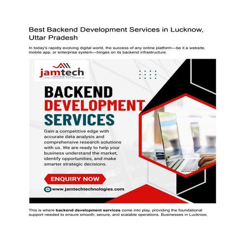 Best Backend Development Services in Lucknow, Uttar Pradesh.pdf | Web ...