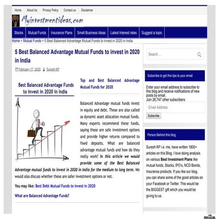 Balanced Mutual Funds | PPTX
