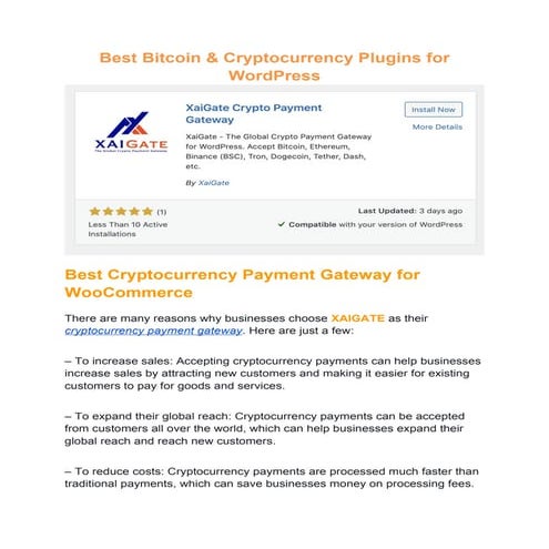 Best Bitcoin & Cryptocurrency Plugins for WordPress | PDF