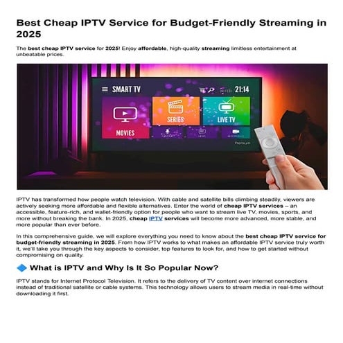 Best Cheap IPTV Service for Budget-Friendly Streaming in 2025.pdf