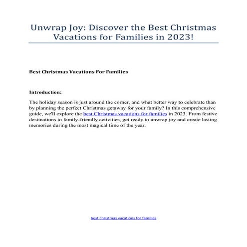 A very merry christmas - plan the Perfect holiday Season This Year | PDF