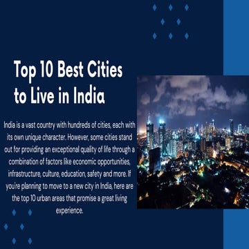Top 10 Best Cities to Live in India in 2024 | PDF